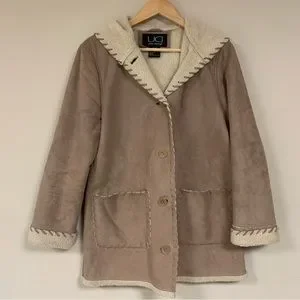 Utex | Jackets & Coats | Bohemian Vegan Suede Faux Shearling Sherpa ...